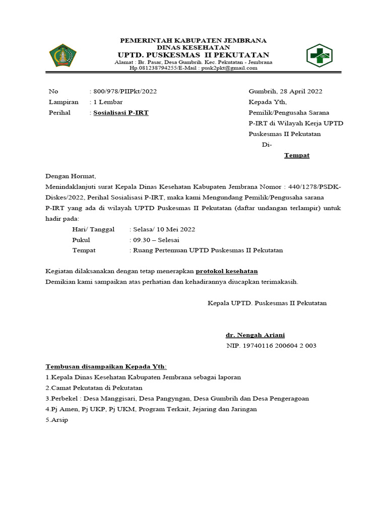 SOSIALISASI P-Irt | PDF