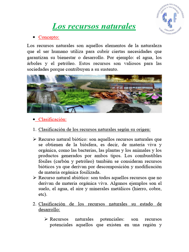Los Recursos Naturales | PDF | Ciencia y matemáticas