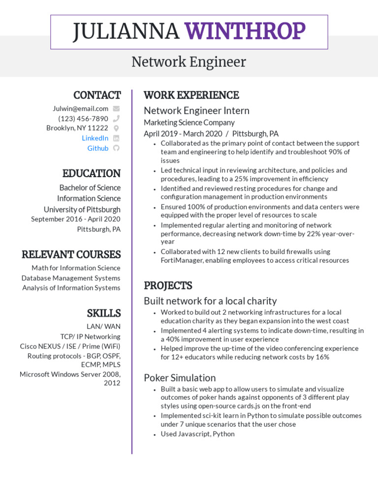 Network Engineer Profile | PDF | Computer Network | Simulation
