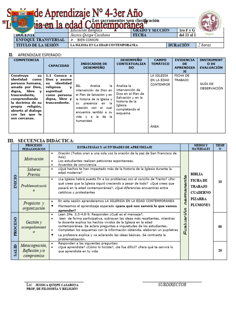 Tema 4 La Iglesia en La Edad Contemporanea | PDF