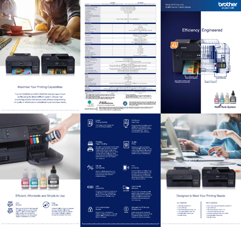 Brother Refill Tank System HL-T4000 MFC-T4500 Brochure | PDF