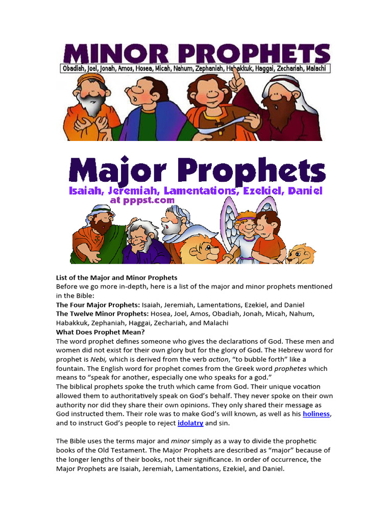 List of The Major and Minor Prophets | PDF | Religion & Spirituality