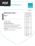 Cambridge Primary Progression Test Stage 4 Math Paper 2 1pdf | PDF