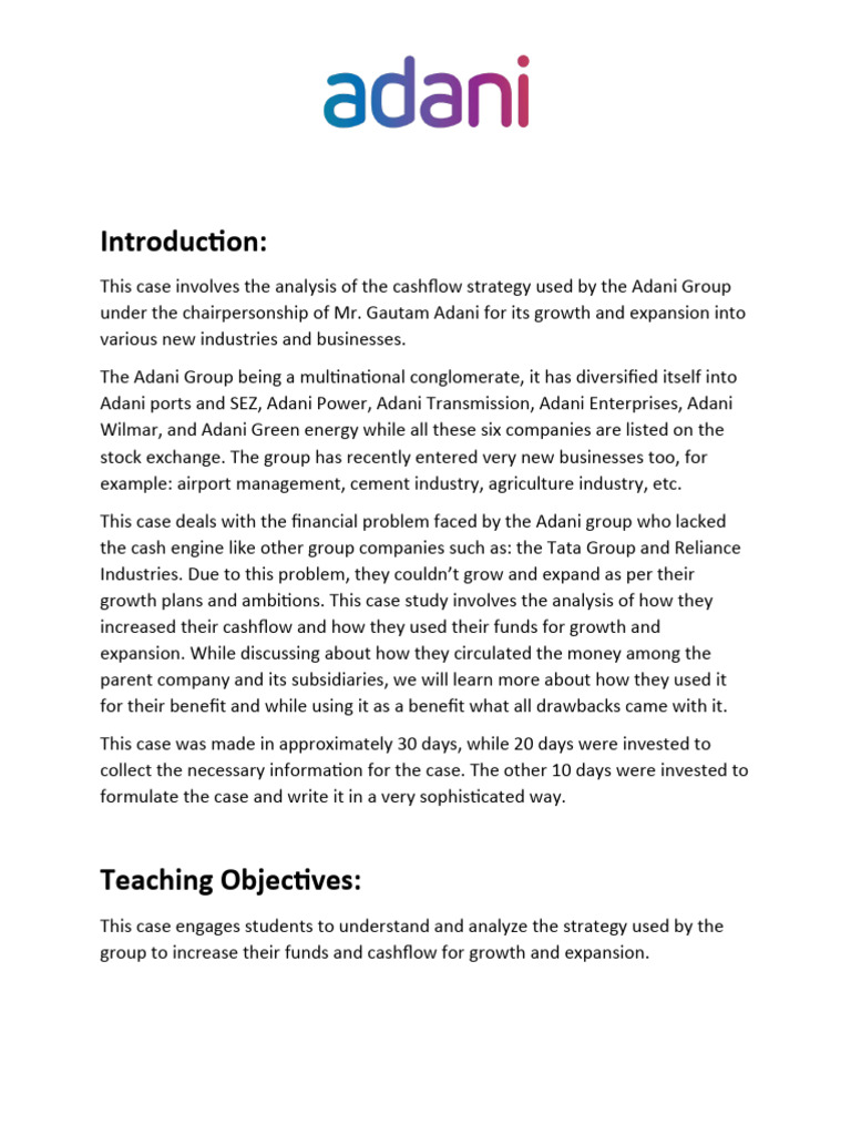 Teaching Note Adani | PDF