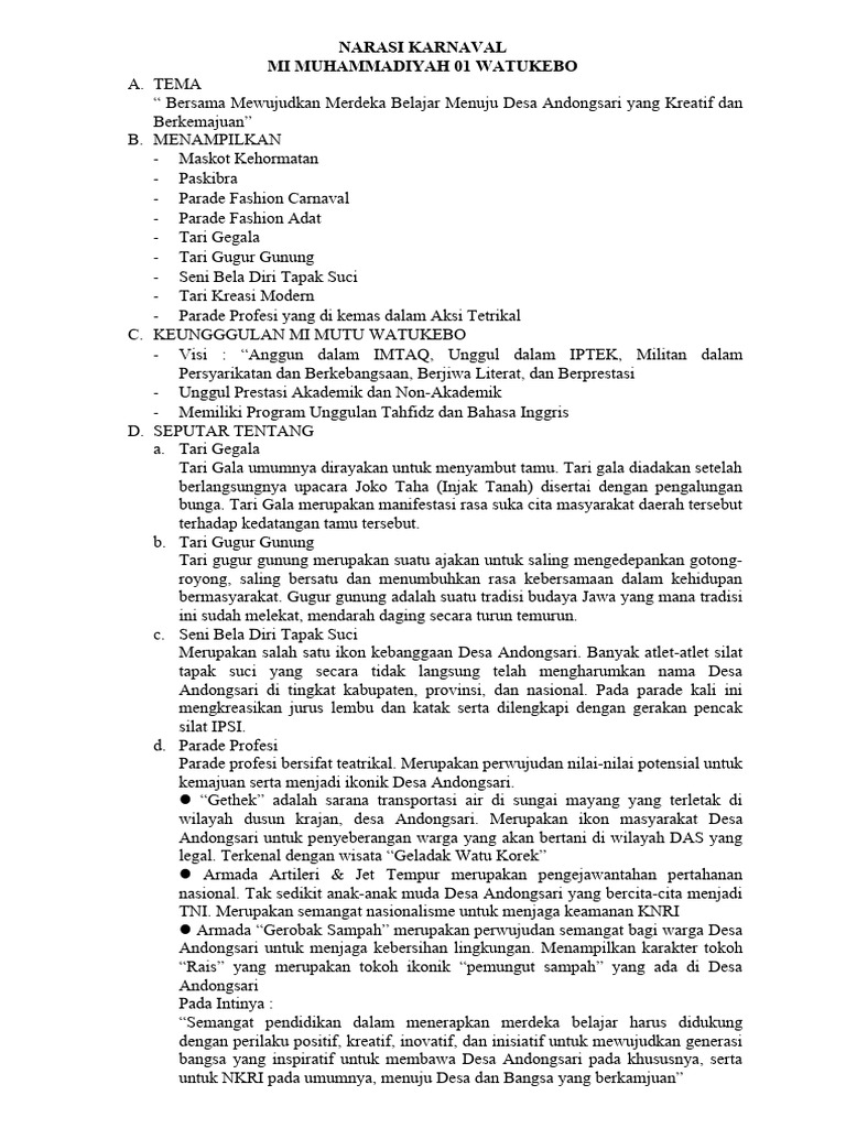 Narasi Karnaval | PDF