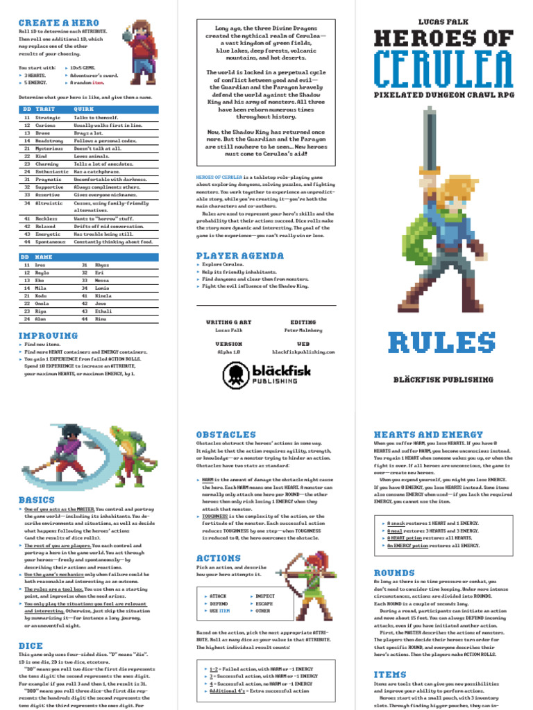 Heroes of Cerulea - Rules (Print) | PDF