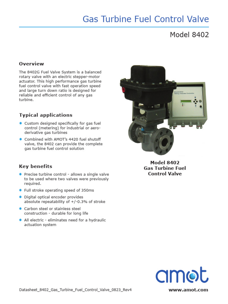 Datasheet 8402 Gas Turbine Fuel Control Valve 0719 Rev3 | PDF | Home ...