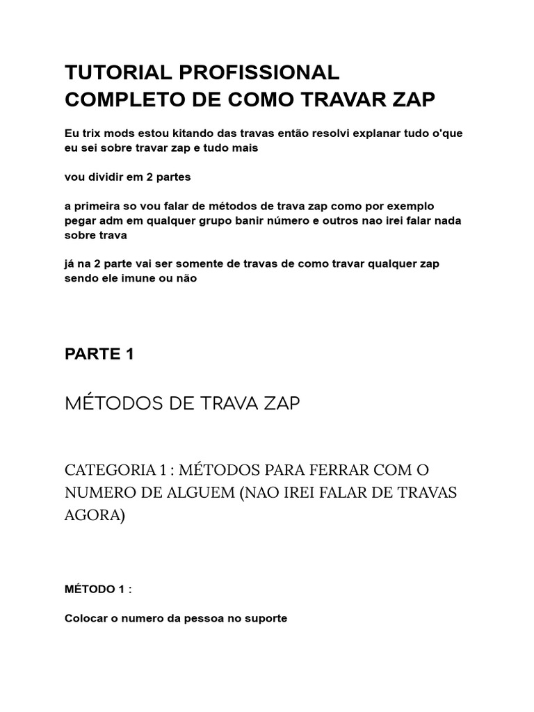 Manual Trava Zap Completo by Trix Mods | PDF