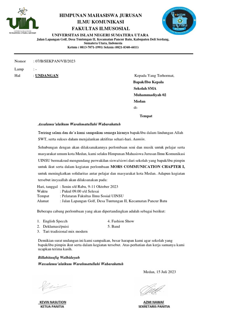 Undangan Sekolah MD 02 | PDF