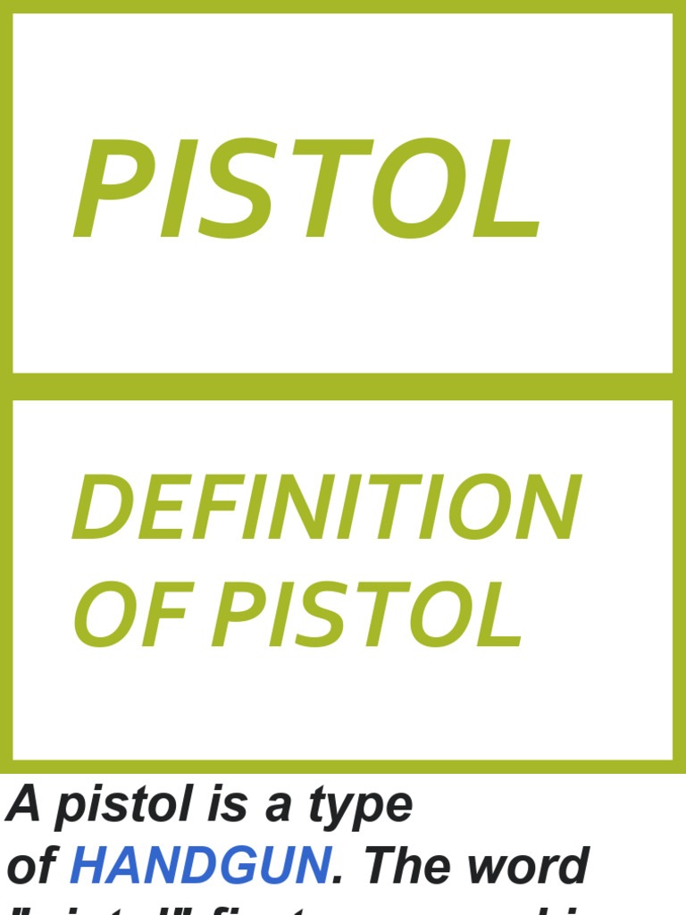 Basic Parts of Pistol | PDF
