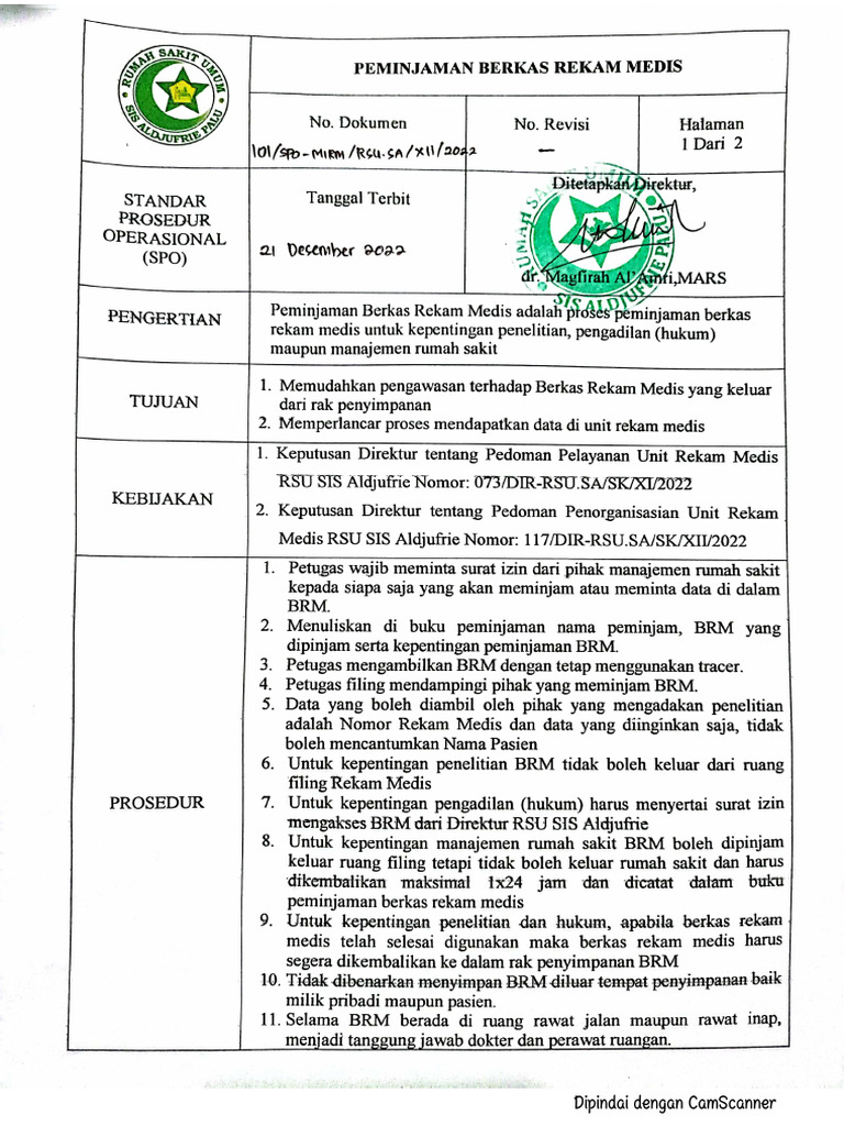 Peminjaman BRM | PDF