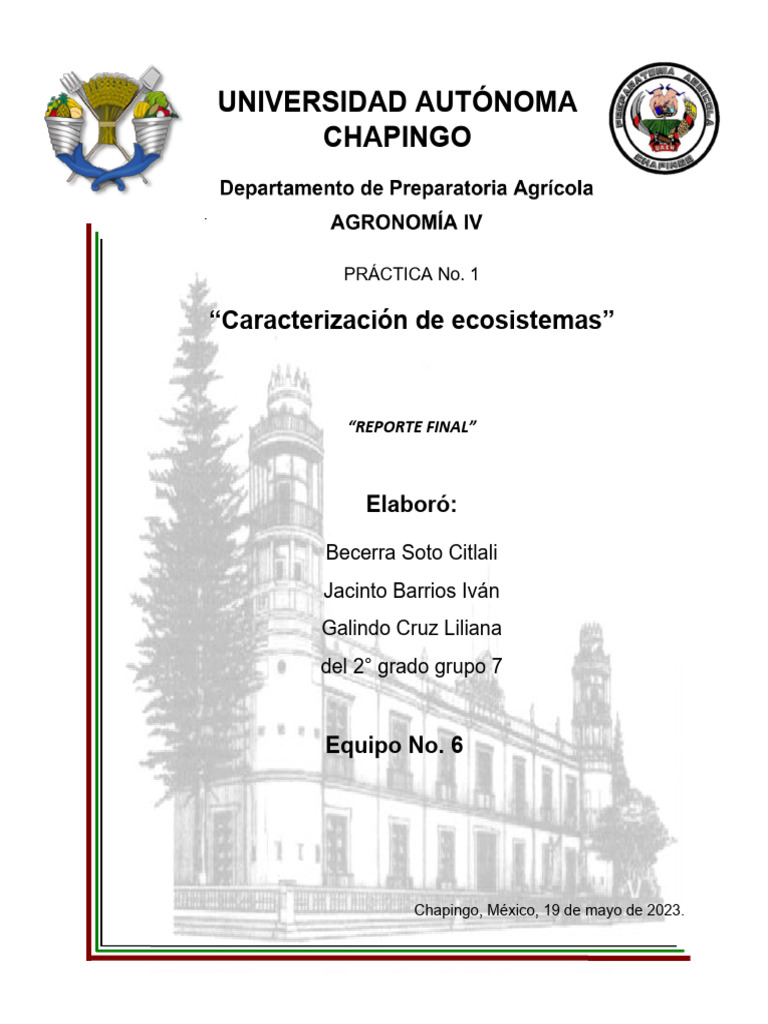 Práctica 1 Caracterizacíon de Ecosistemas | PDF