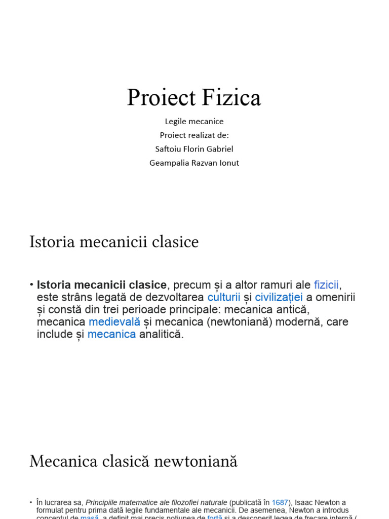 Proiect Fizica | PDF