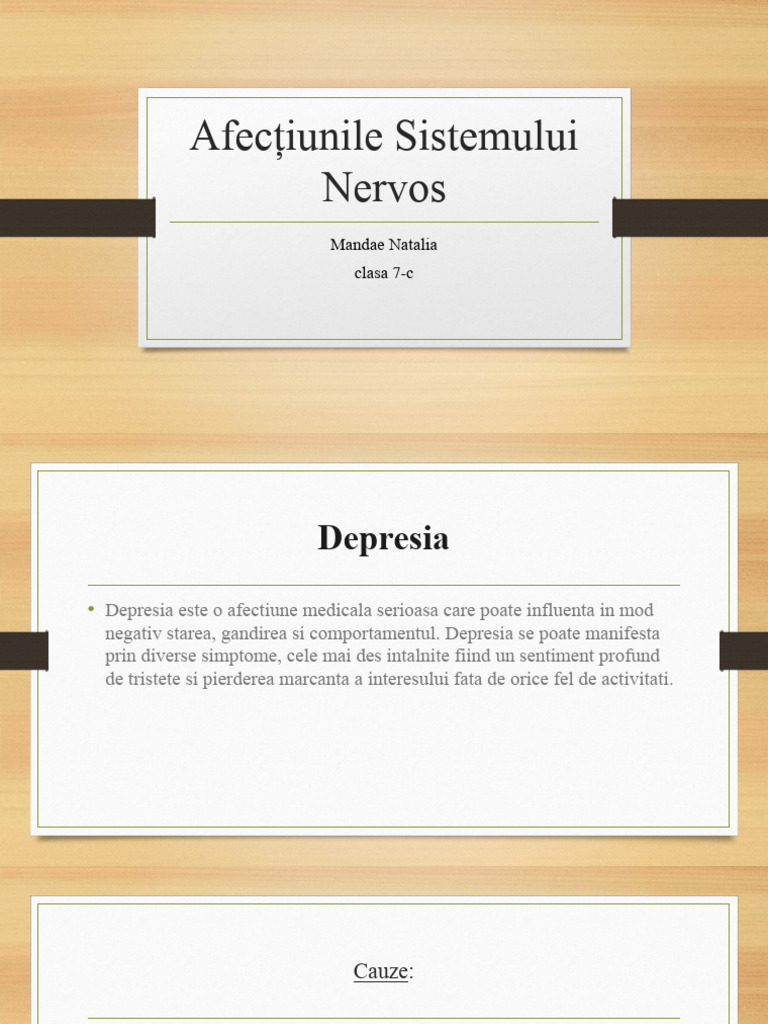 Proiect Biologie- Afectiunile Sistemului Nervos (1) | PDF