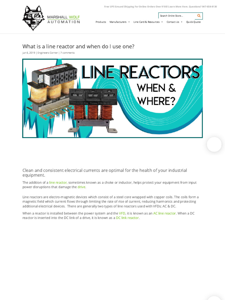 What Is A Line Reactor and When To Use It - Wolf Automation | PDF
