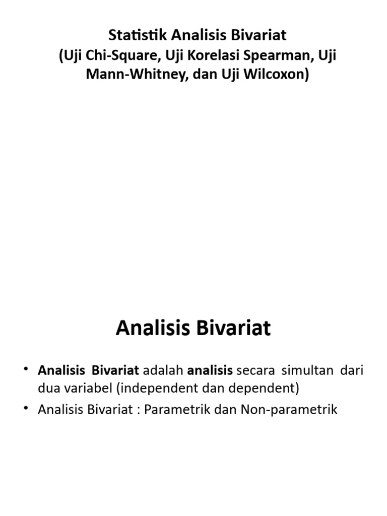 Statistik Analisis Bivariat-Non Parametrik | PDF