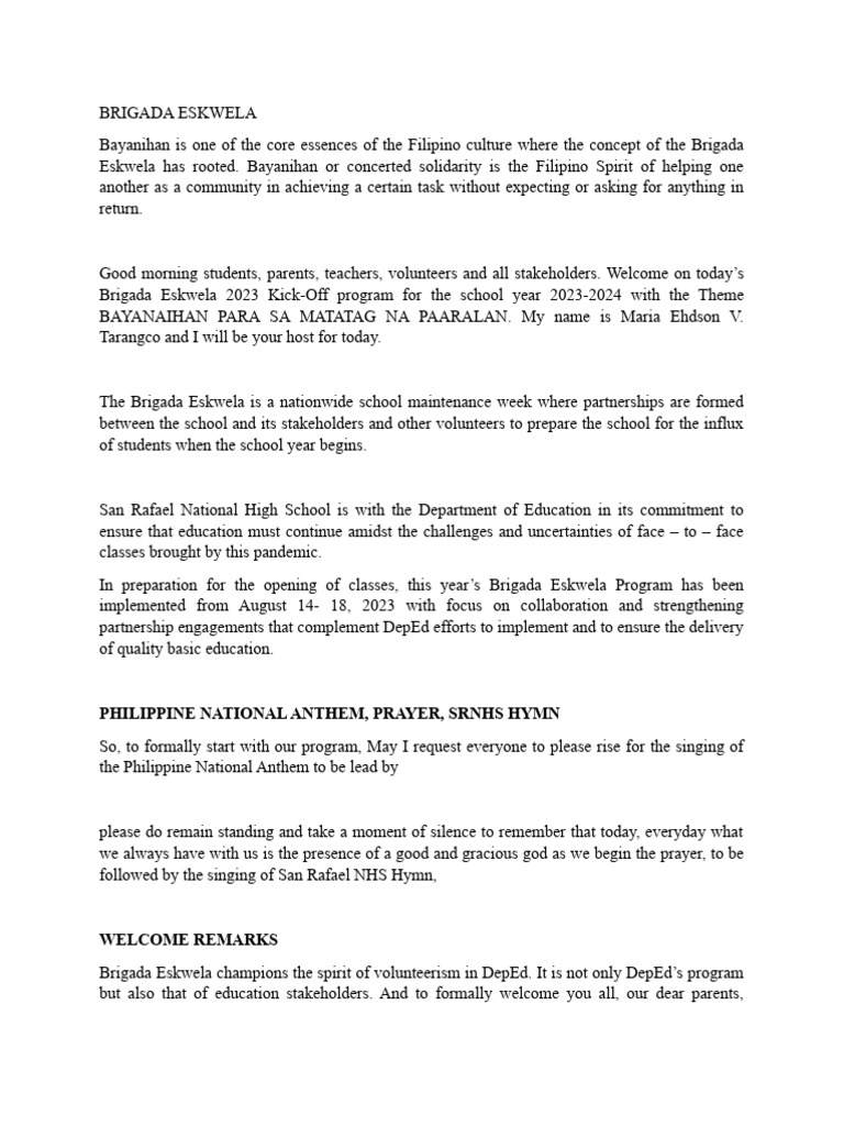 Brigada Script | PDF