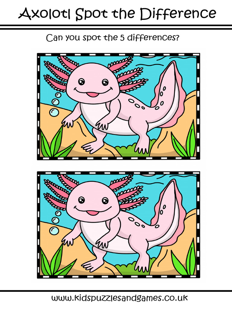 Axolotl Colour Spot The Difference | PDF