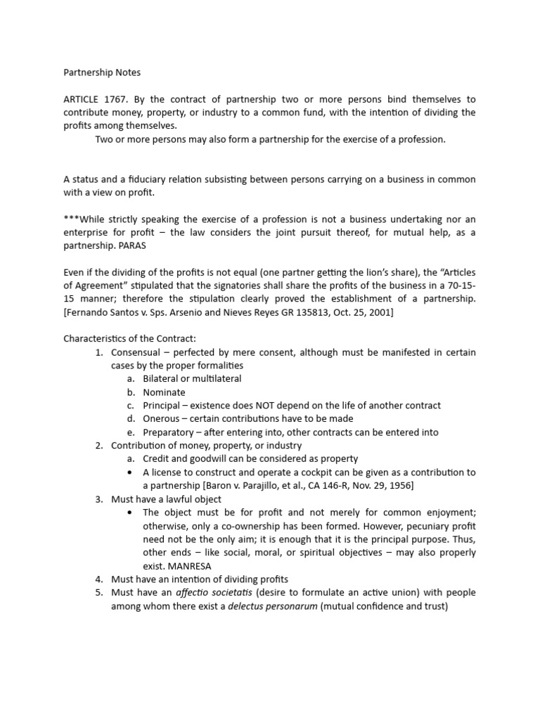 Partnership Notes | PDF | Partnership | Corporations