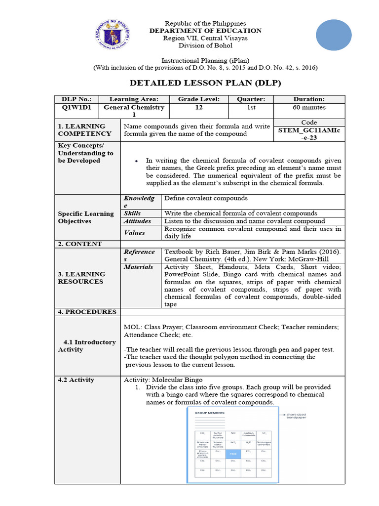 PLP Gchem1 Q1 W2 D4 | Download Free PDF | Chemical Substances ...