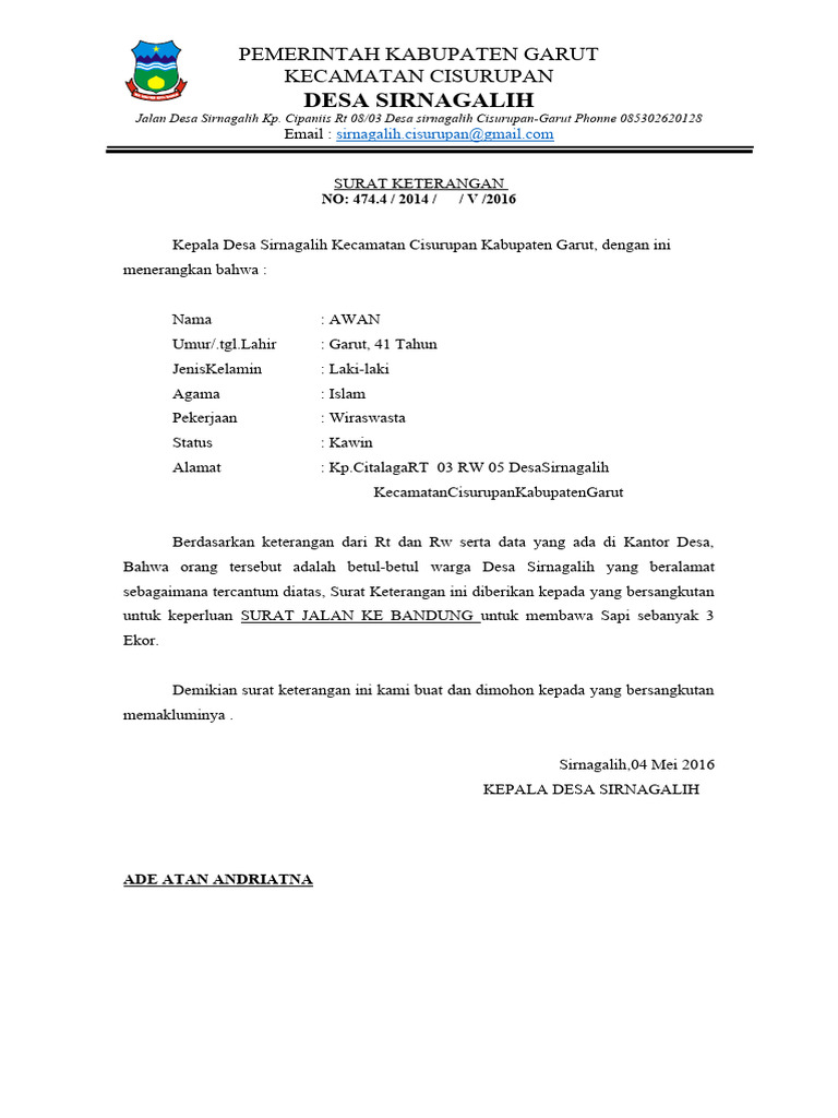 Surat Keterangan Jalan | PDF