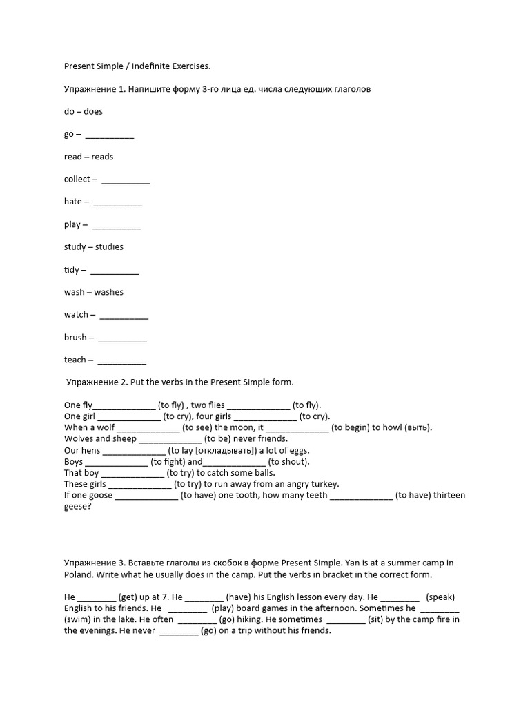 Present Simple | PDF