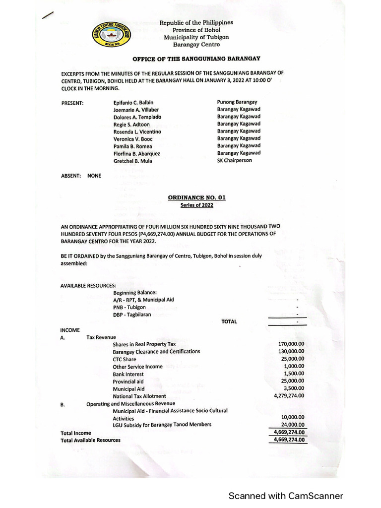 3.1.3 Approved Brgy Appro Ordinance | PDF