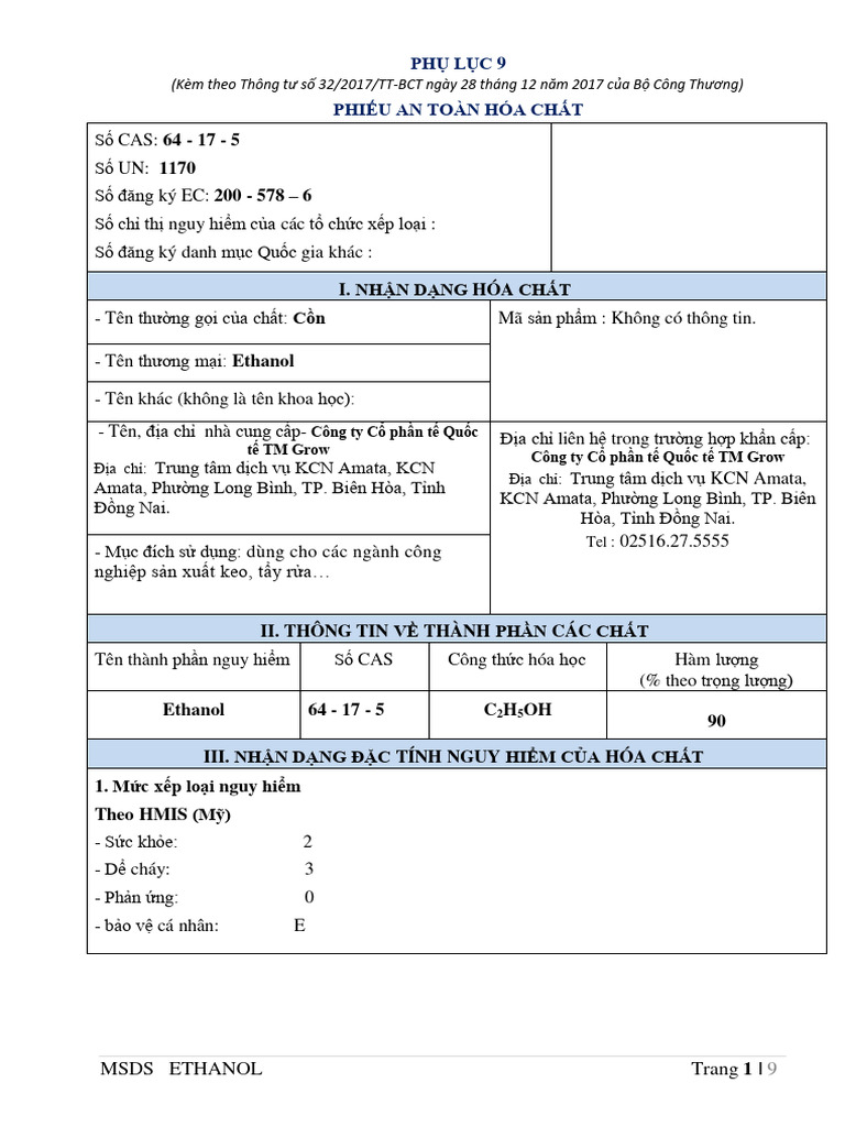 MSDS Con90 | PDF
