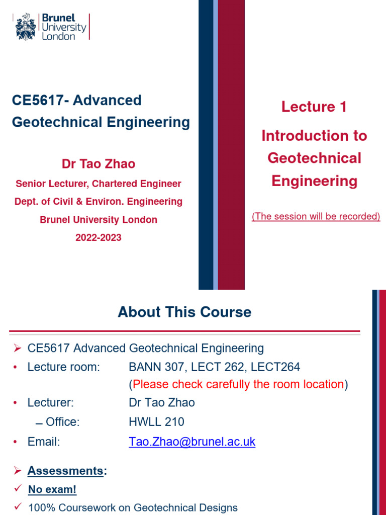 Lecture 1 1 Introduction To Geotechnical Engineering 1 1 PDF | PDF