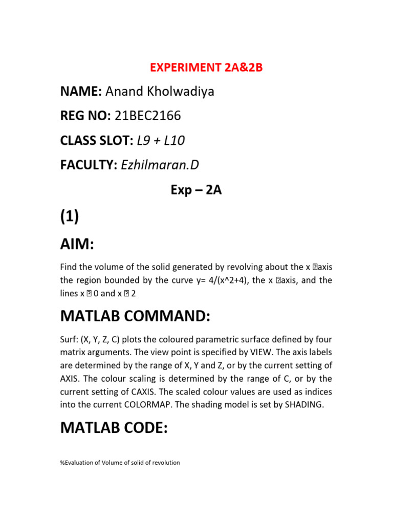 2A&2B Matlab | PDF | Geometry | Mathematical Analysis 2A&2B Matlab | PDF | Geometry | Mathematical Analysis