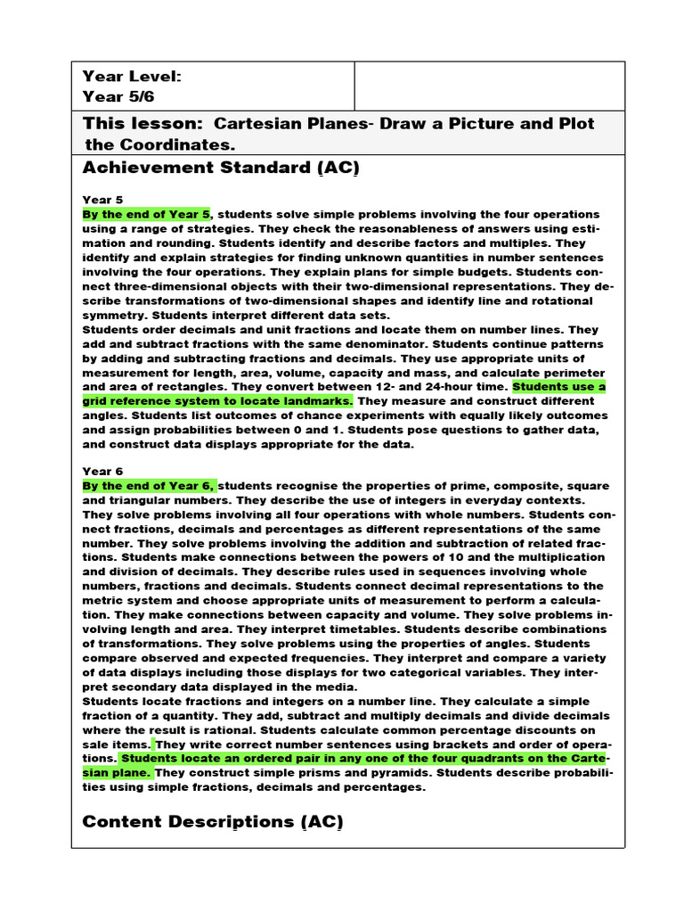 Cartesian Planes Plotting Coordinates | PDF | Cartesian Coordinate ...
