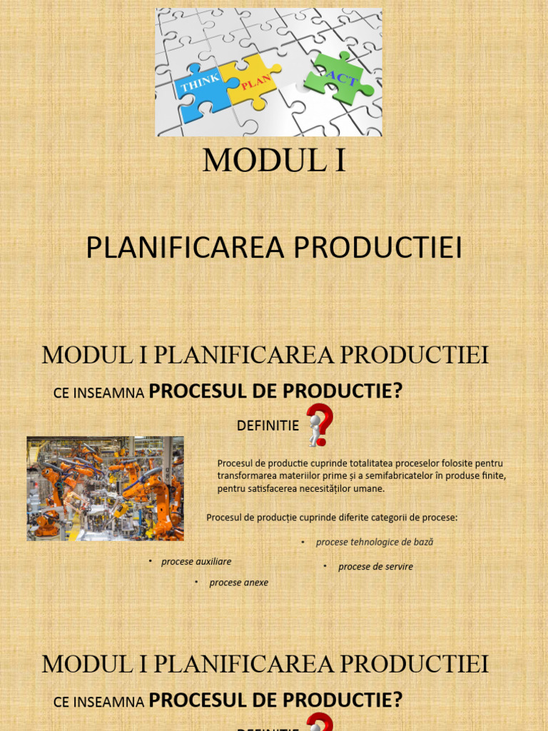 1.prezentare Modul I Planificarea Productiei - Procesul de Productie ...