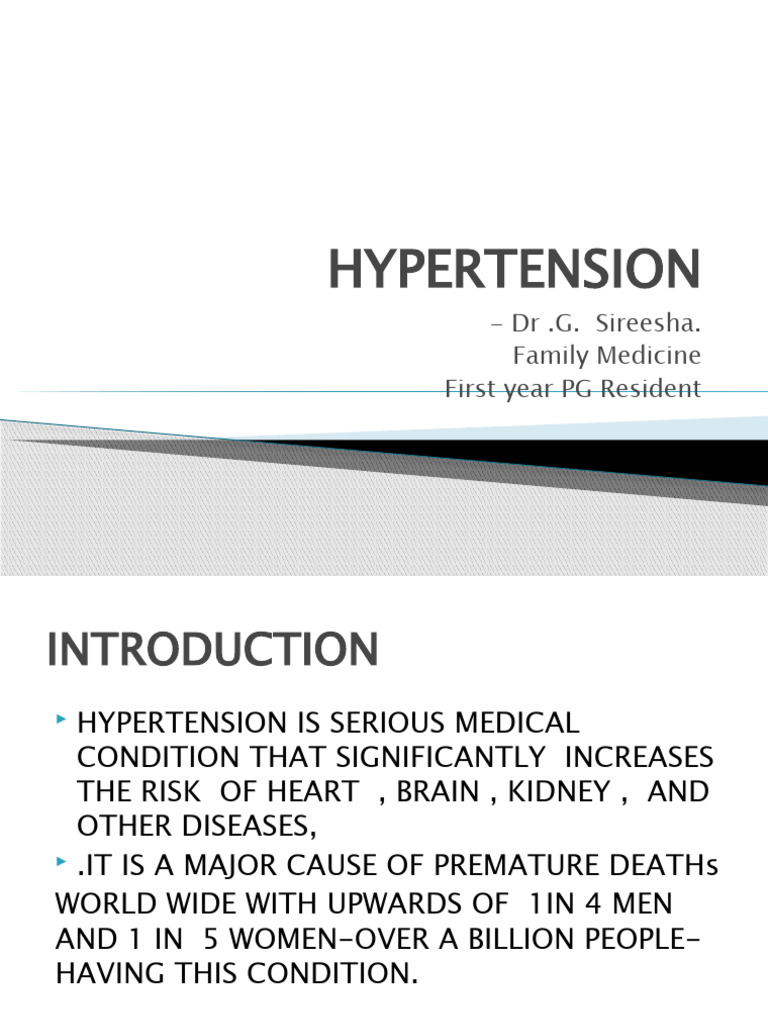 Hypertension Ppt By Sireesha Pdf
