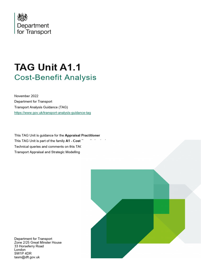 TAG Unit A1.1 - Cost Benefit Analysis Nov 2022 Accessible v1.0 PDF ...