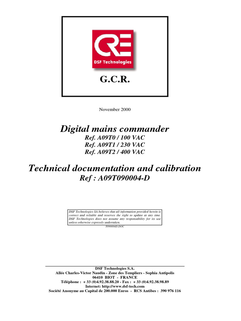 GCR Technical Bulletin | PDF | Mains Electricity | Menu (Computing)