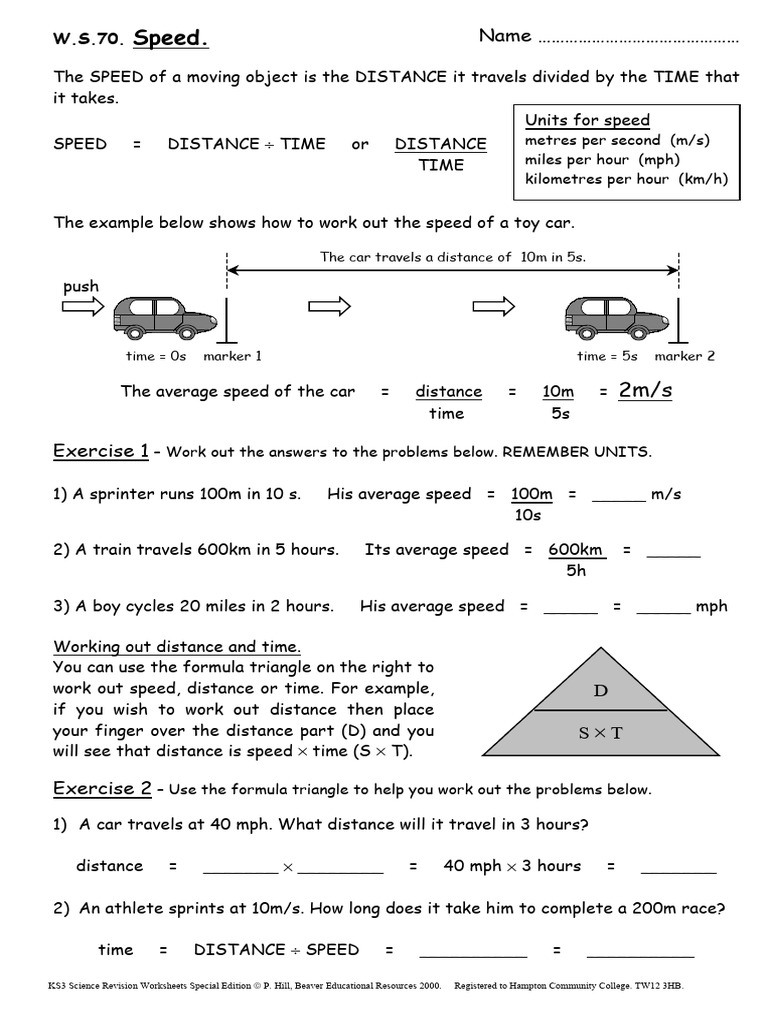 KS3 Forces and Motion WS | PDF | Friction | Force
