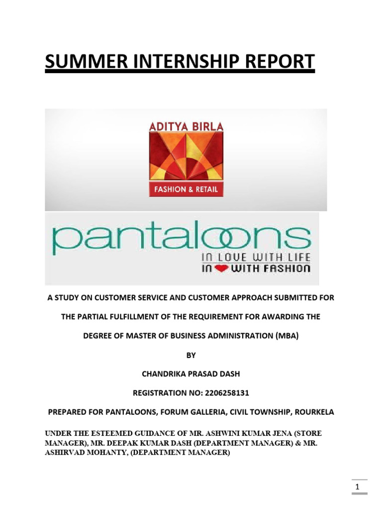 SUMMER INTERNSHIP REPORT Chandrika | PDF | Behavior | Retail