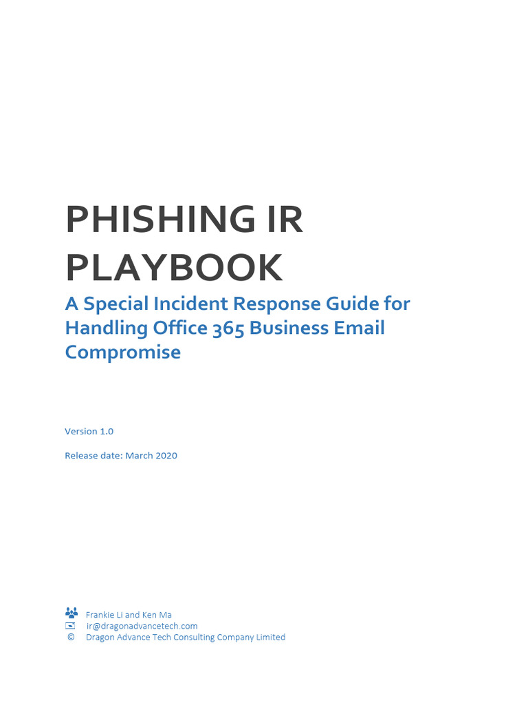 O365-IR Playbook - v1.0 | PDF