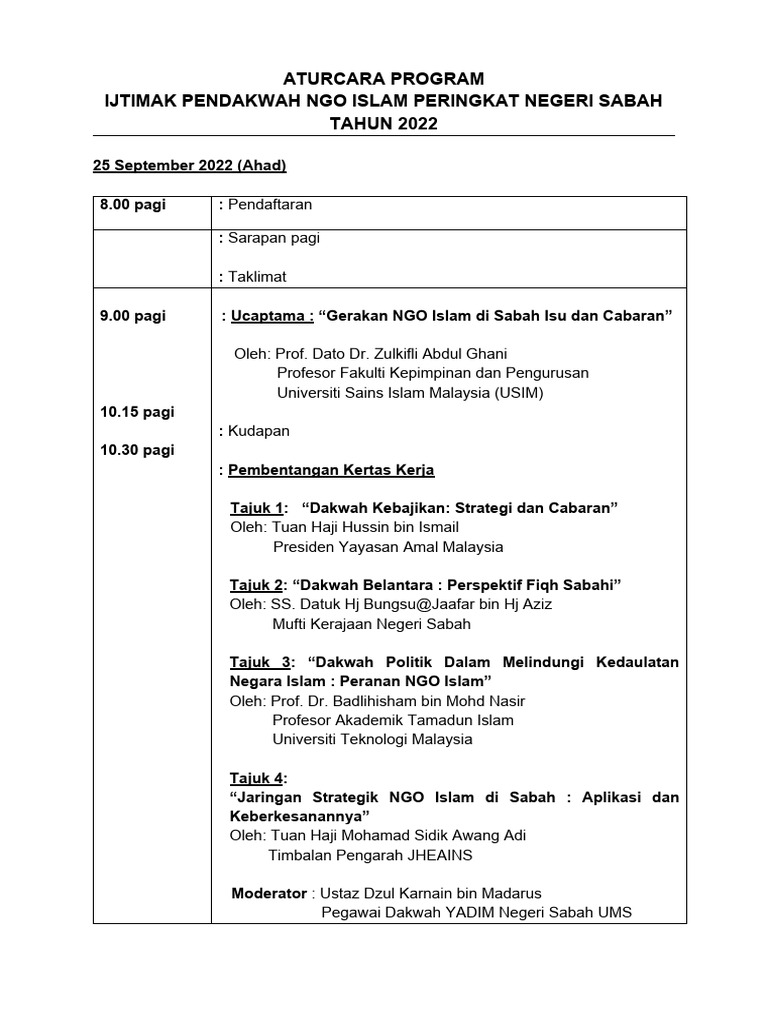 Aturcara Program Ijtimak | PDF