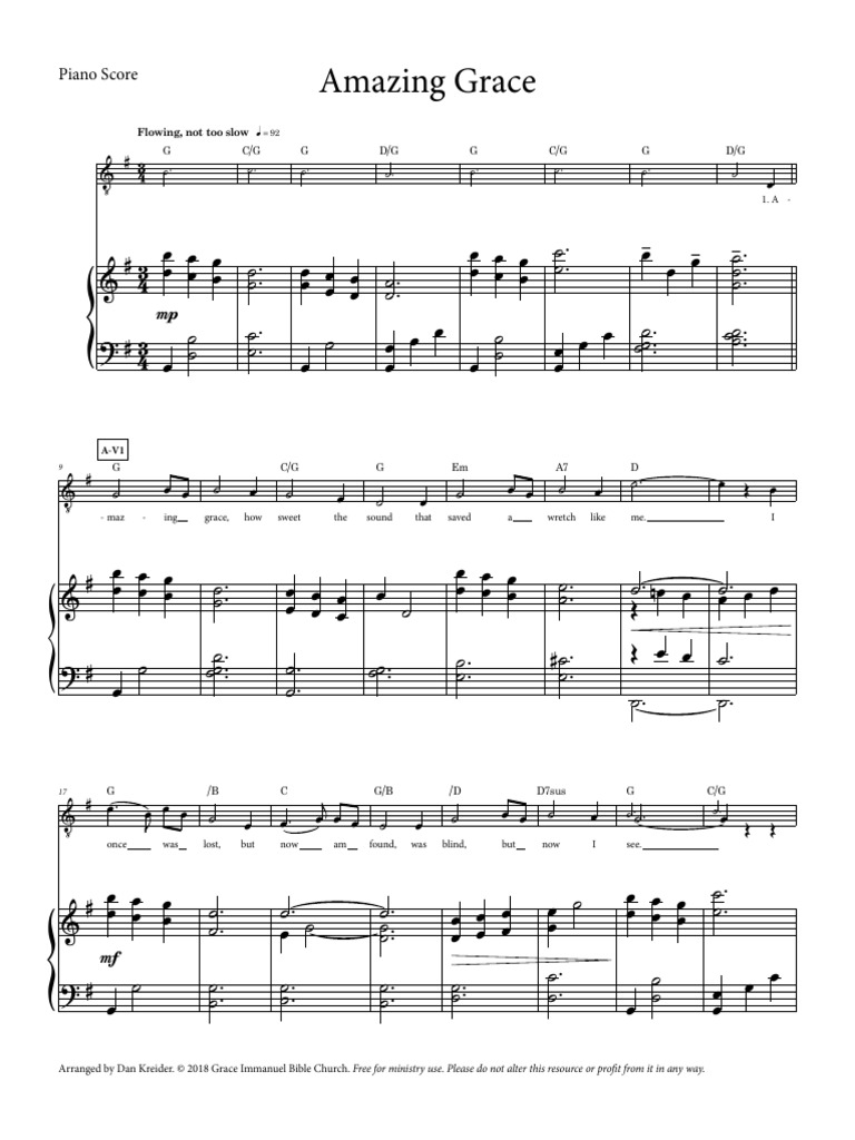 Amazing+Grace Gibc 01 Piano+Score | PDF