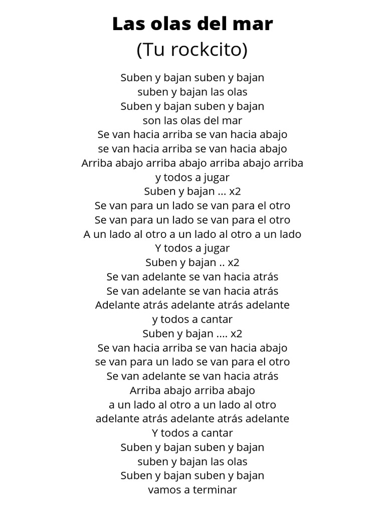 Las Olas Del Mar (Letra) | PDF