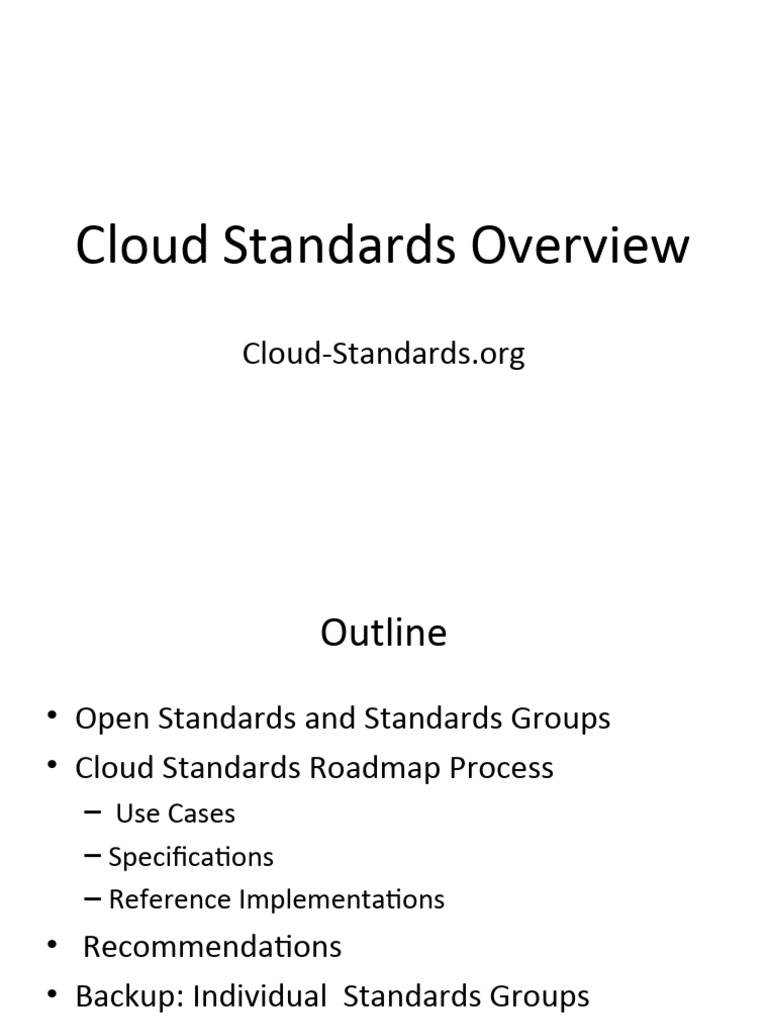Cloud Standards Overview | PDF