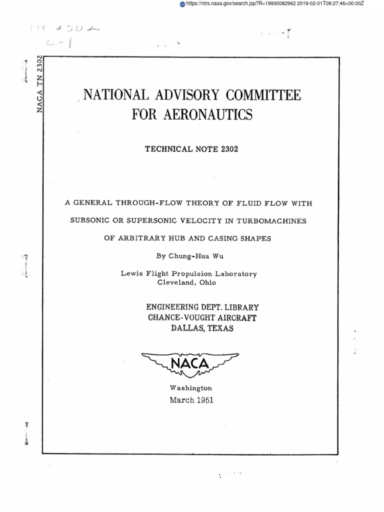 National Advisory Committee For Aeronautics: Technical Note 2302 | PDF ...