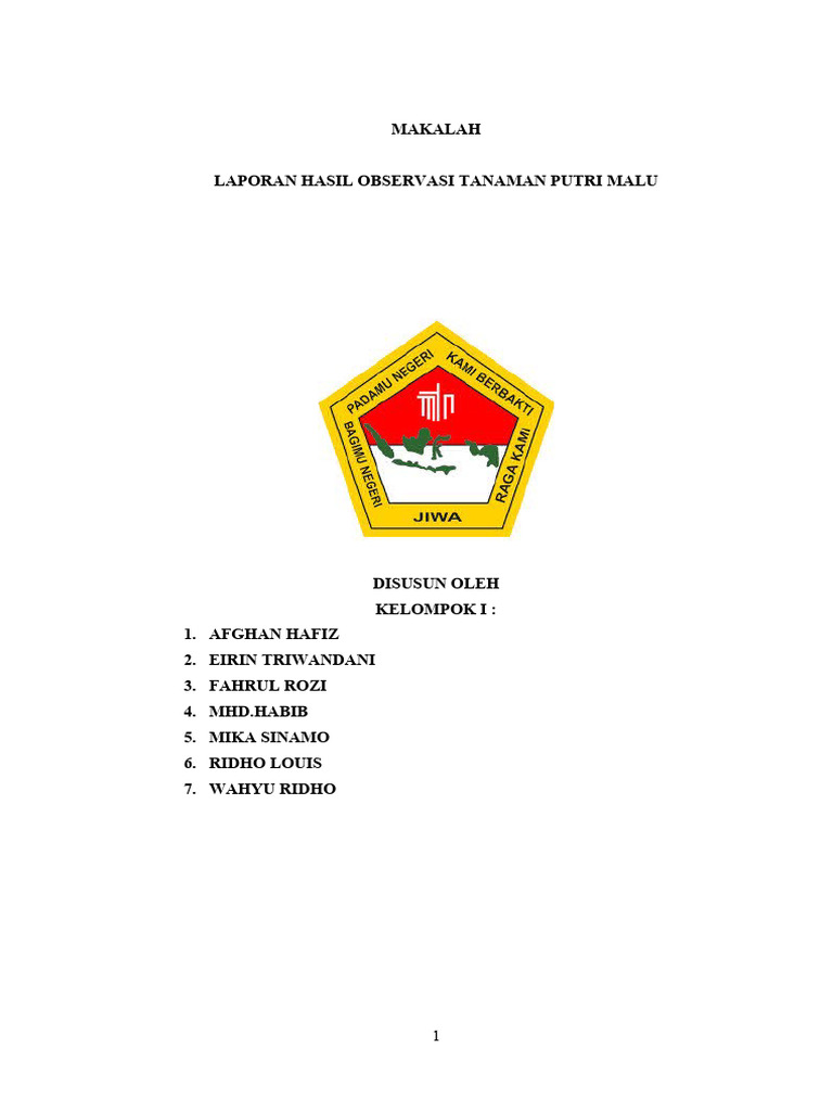 Makalah Putri Malu | PDF