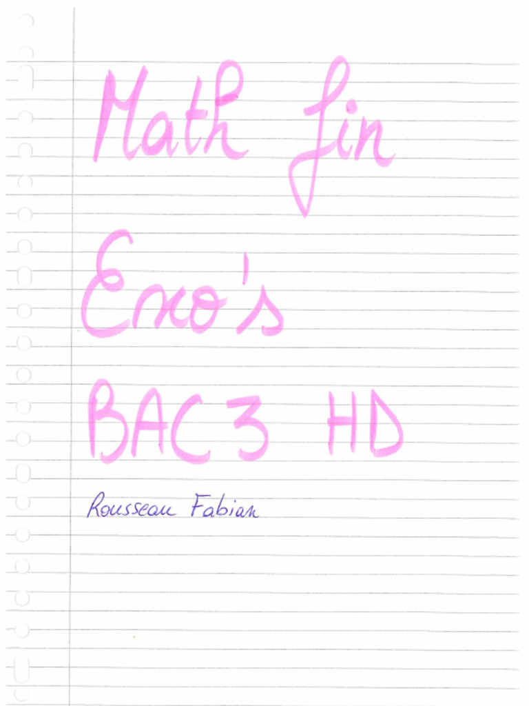 Math Fin Exos Fabian Rousseau | PDF