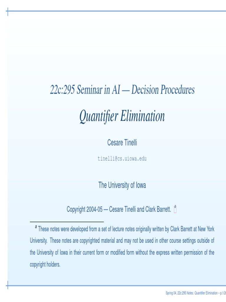 Quantifier Elim | PDF