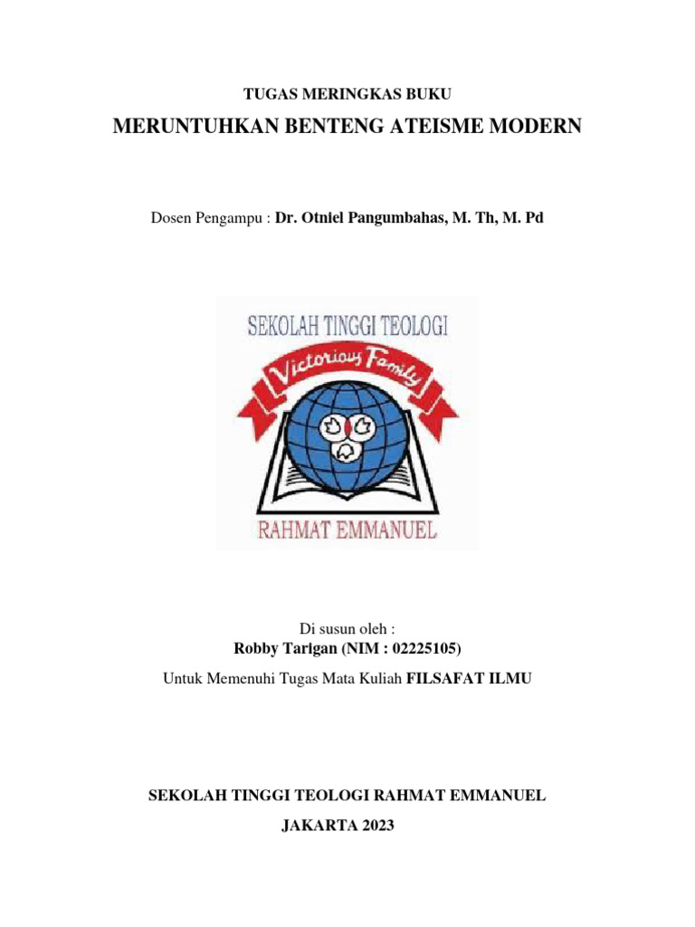 Filsafat Ilmu - Rangkum Buku Meruntuhkan Benteng Ateisme Modern | PDF