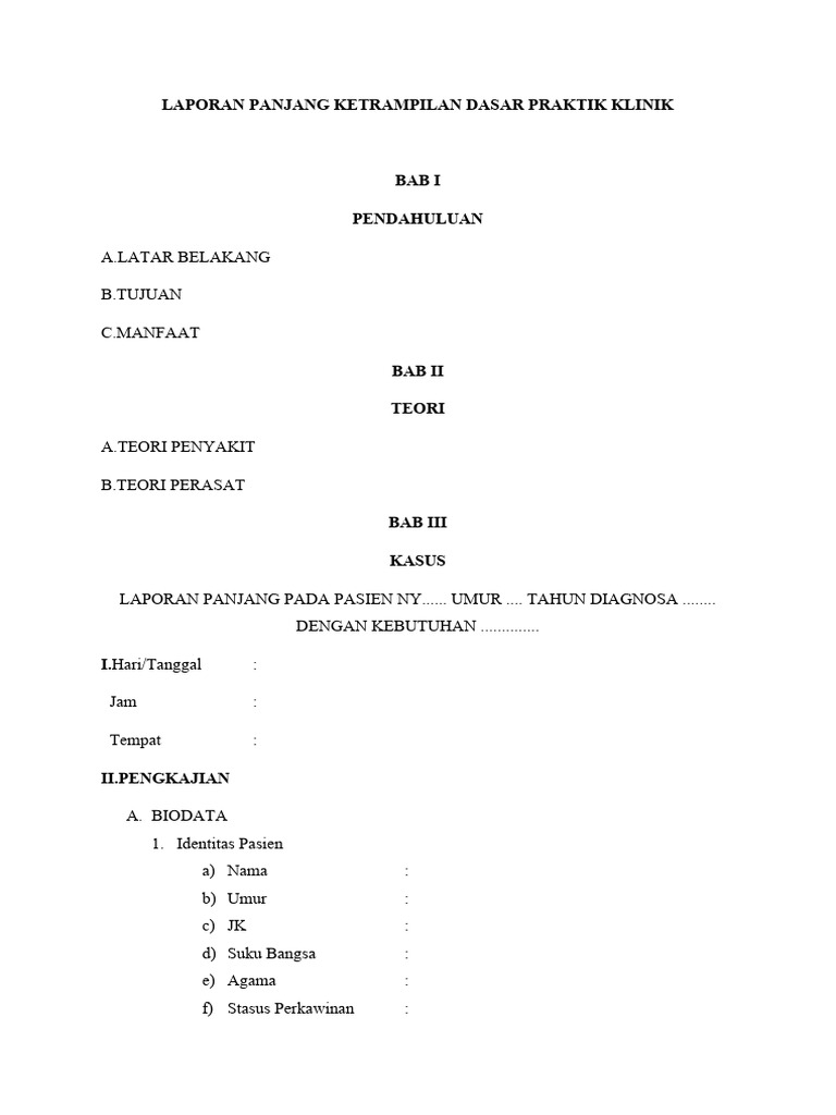 Format Laporan Panjang KDPK | PDF