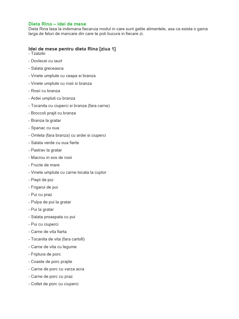Dieta Rina | PDF