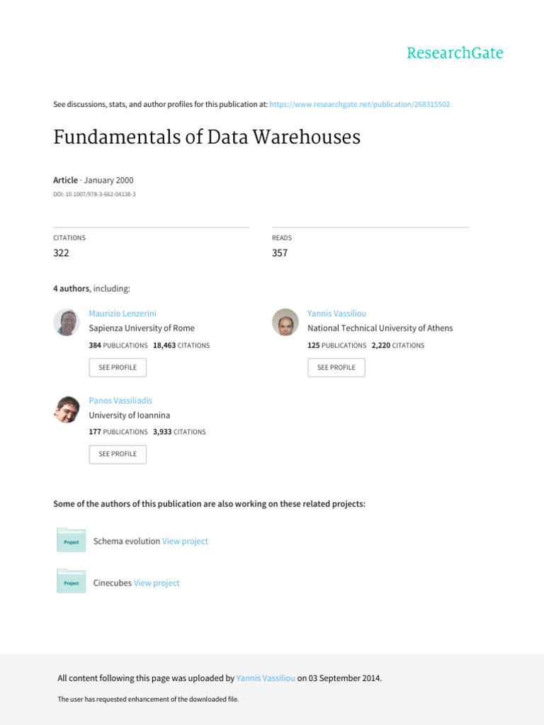 Fundamentals of Data Warehouses | PDF | Data Warehouse | Databases